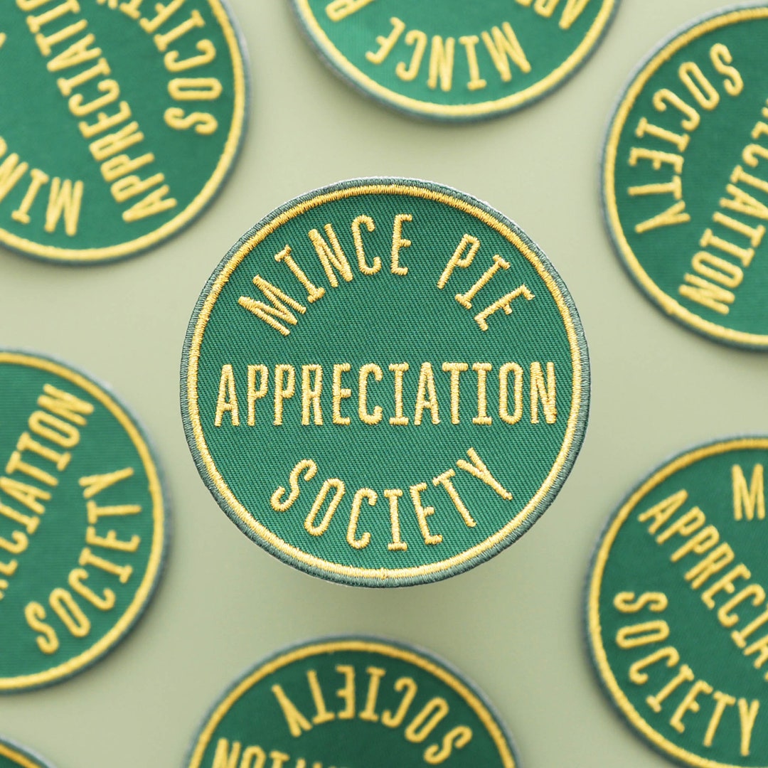 Mince Pie Appreciation Society Embroidered Patch Embroidered - Etsy