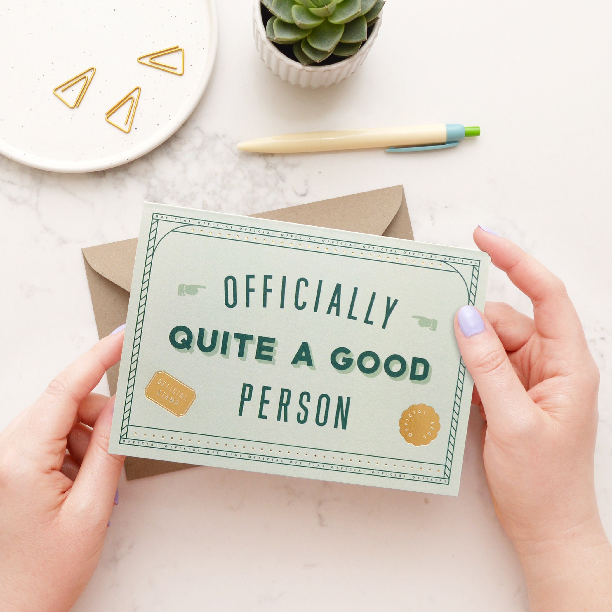 Officially Quite A Good Person Greeting Card Card for - Etsy UK