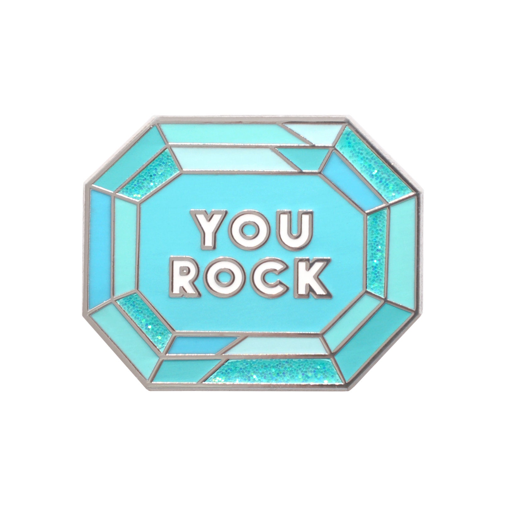 You Rock Enamel Pin | Positive Slogan Lapel Pin | Sparkly Feel-good ...
