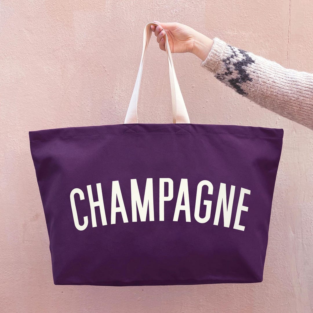 Champagne Really Big Bag - Weekender Bag - Giant Canvas Grocery Bag ...