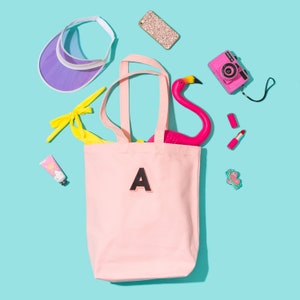 Personalised Embroidered Initial Tote Bag Blush Pink Tote - Etsy