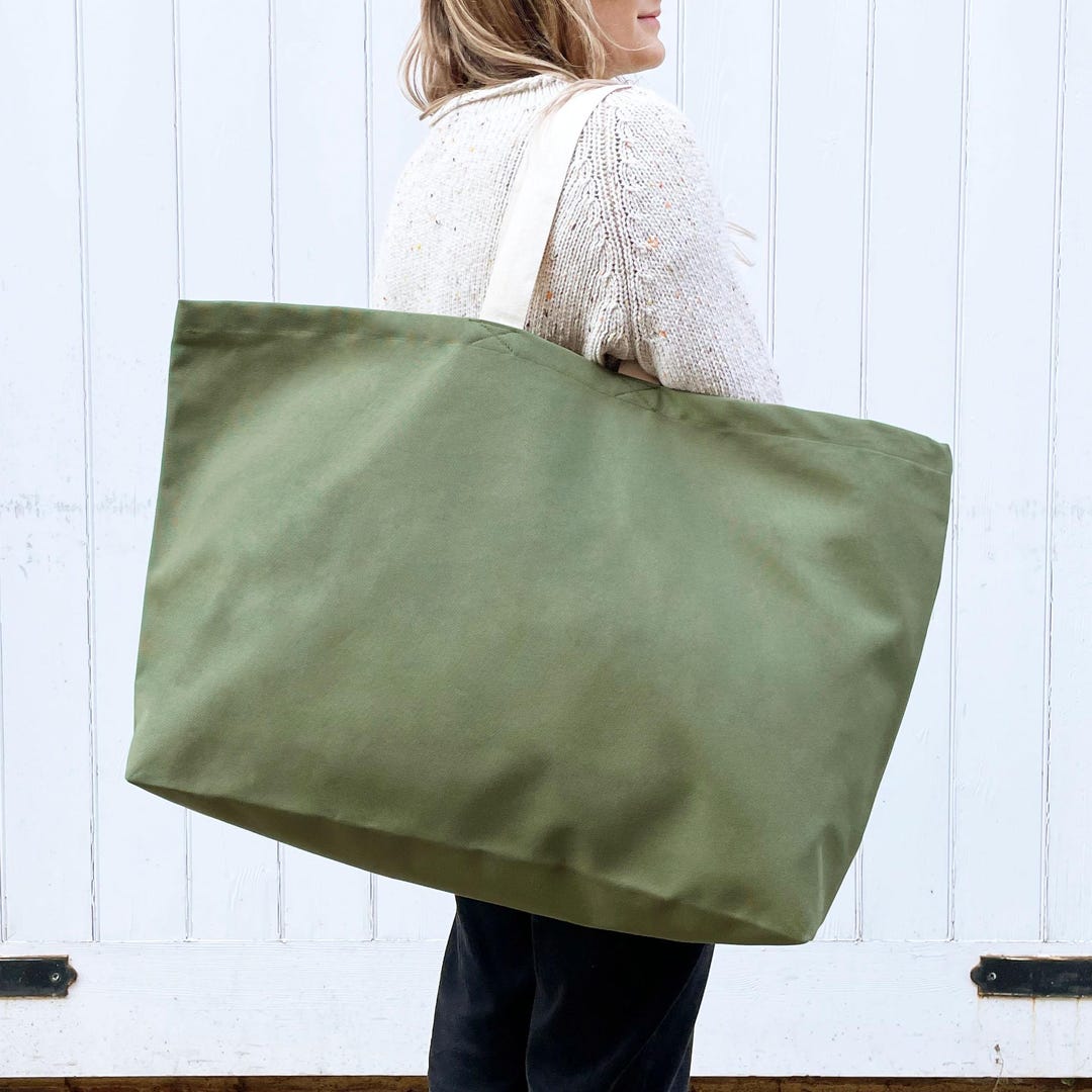 Olive Green Canvas Really Big Bag - Large Weekend Bag - Giant Canvas ...