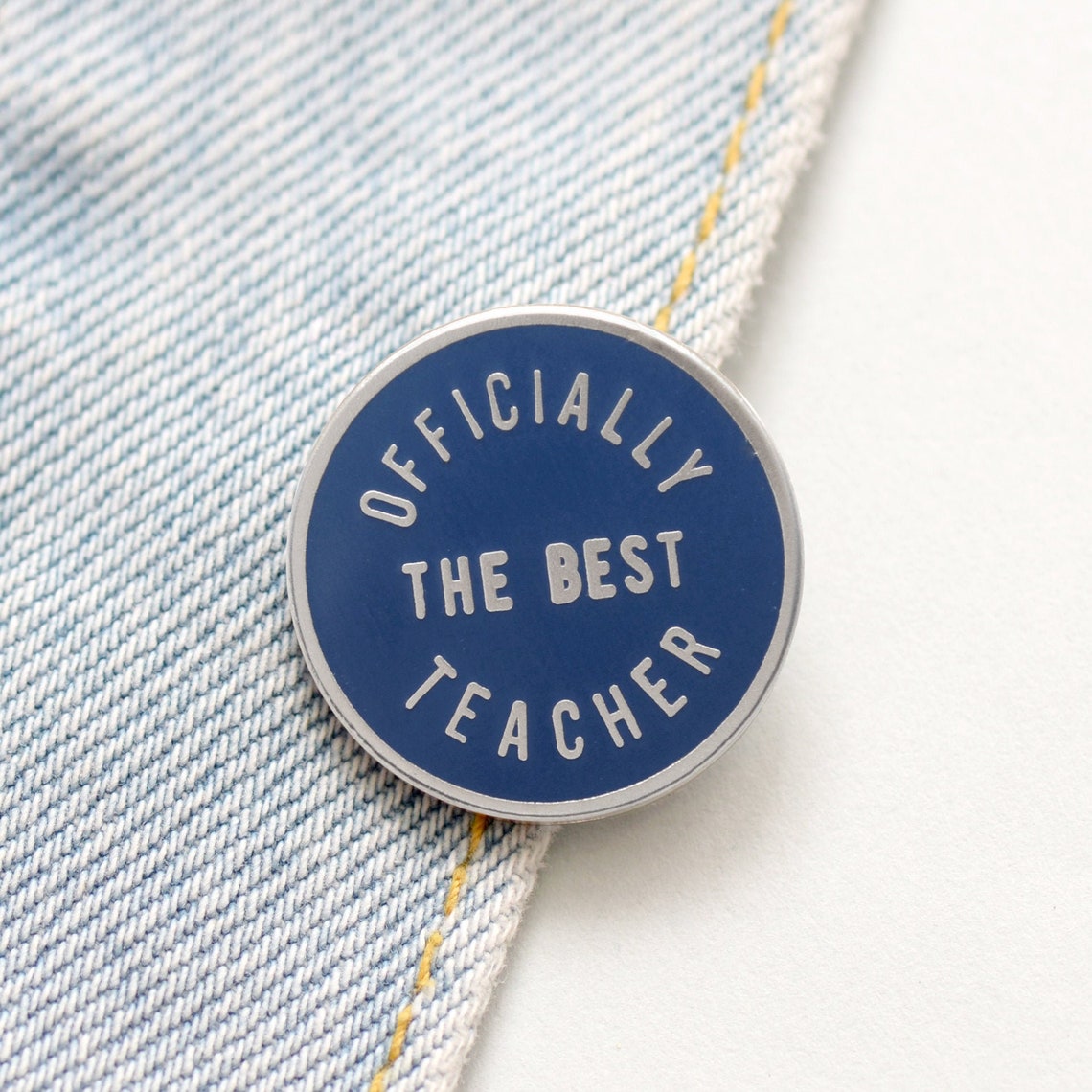 Officially the Best Teacher Pin Teacher Pin Gift for - Etsy UK