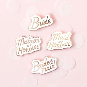 Matron of Honour Enamel Pin - Wedding Enamel Pin - Hen Party Badge ...