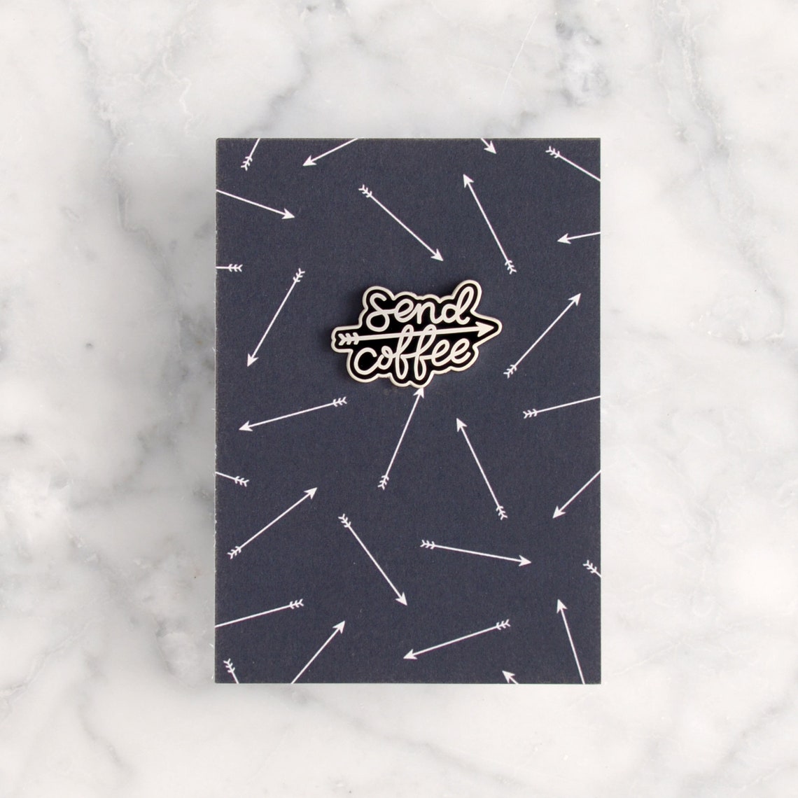 Send Coffee Hard Enamel Pin | Quirky Lapel Pin for Coffee Lovers | Fun ...