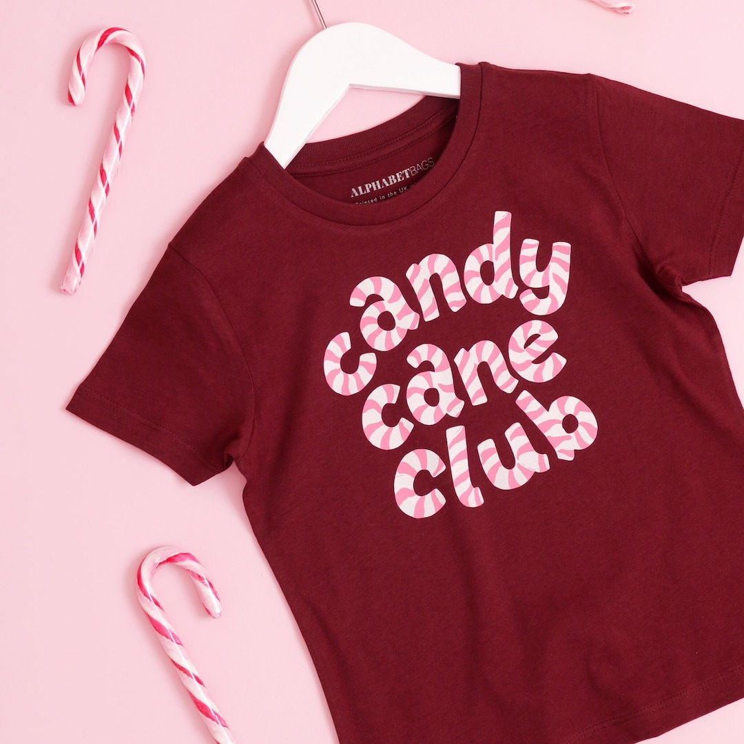Candy Cane Club Kids T-shirt - Slogan Christmas T Shirt - Xmas Tee ...