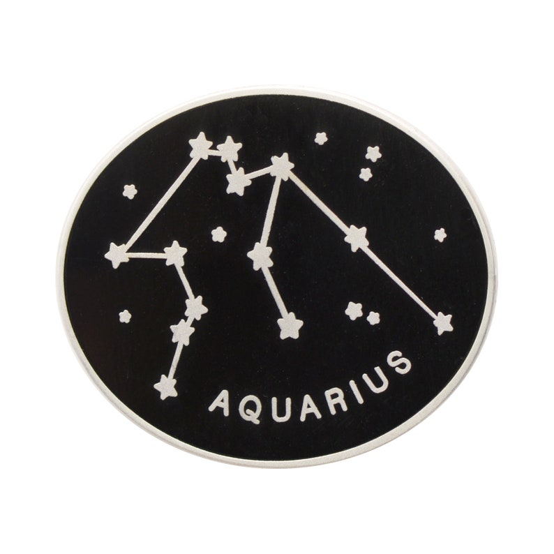 Aquarius Zodiac Hard Enamel Pin | Constellation Star Sign Lapel Pin ...