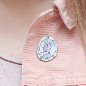 Moonstone Birthstone Pin - June Birthday - Gemstone Pin - Hard Enamel ...