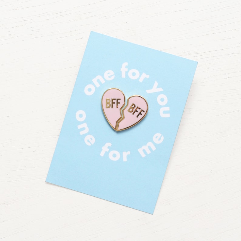 BFF Enamel Pin - Hard Enamel Pin - Enamel Pin Set - Heart Pin ...