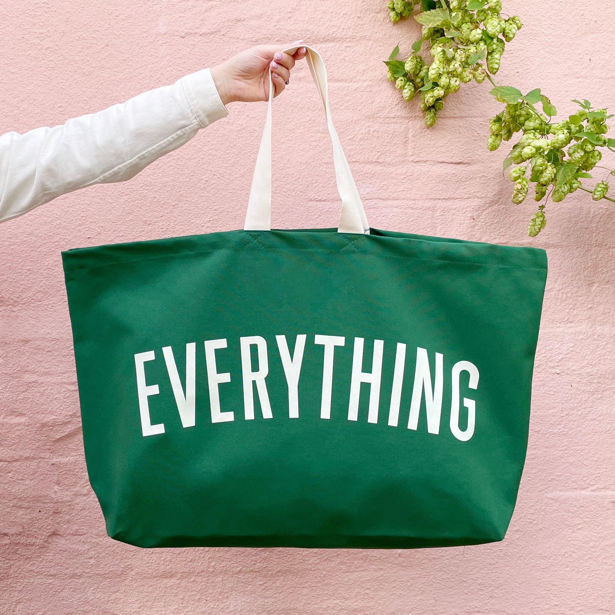 Extra Large Green Canvas Tote Bag | Everything Really Big Bag ...