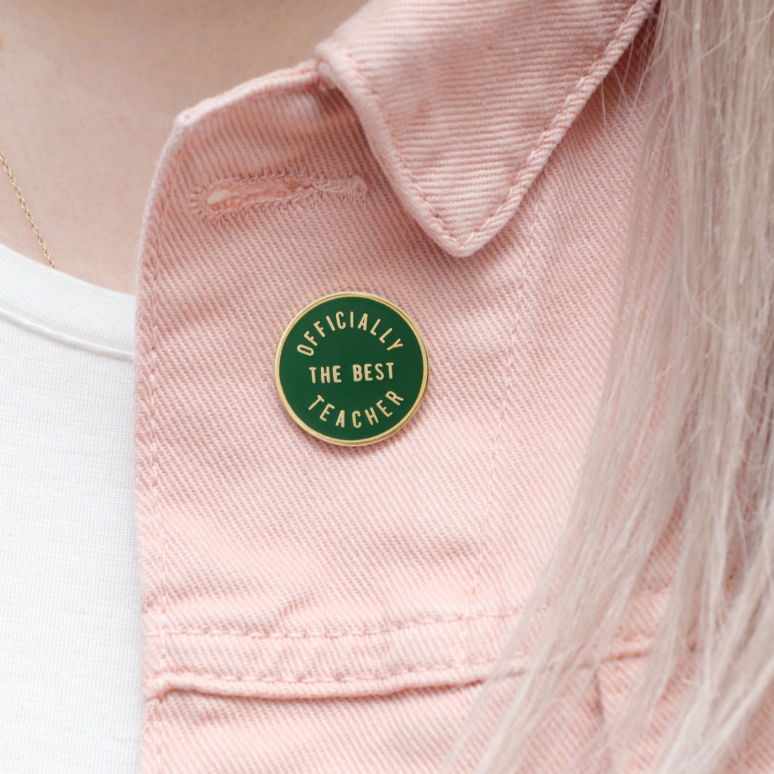 Officially the Best Teacher Enamel Pin | Teacher Thank You Gift | Lapel ...