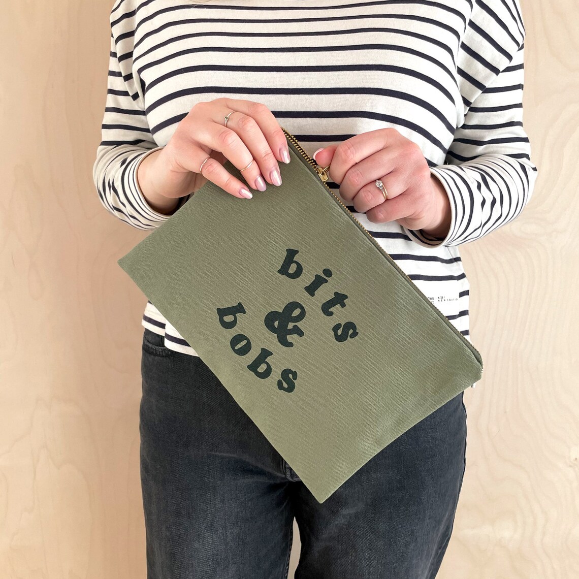 Bits & Bobs Canvas Pouch - Zip Pouch - Canvas Zip Pouch - Makeup Bag ...