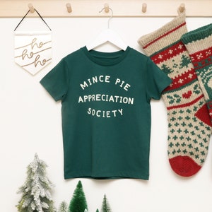 Mince Pie Appreciation Society Kids T-shirt Funny Slogan T Shirt Xmas ...