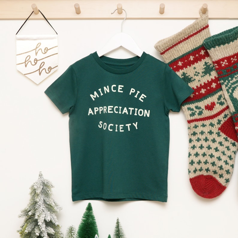 Mince Pie Appreciation Society Kids T-shirt | Funny Christmas Slogan ...