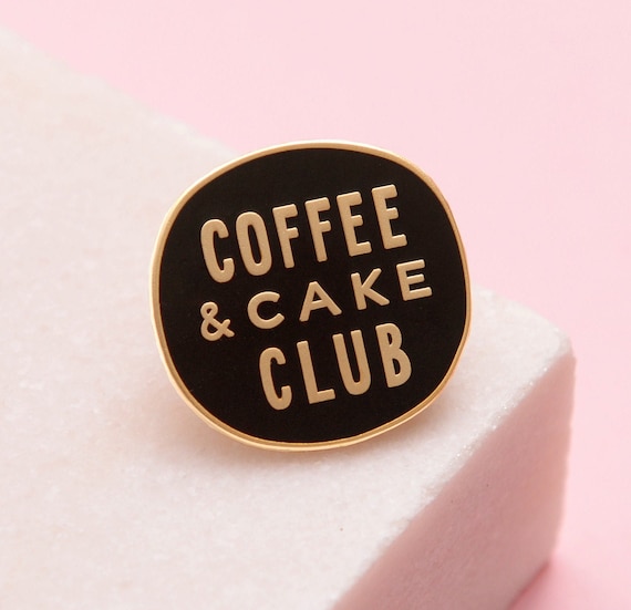 Coffee & Cake Club Pin Enamel Pin Flair Brooch Lapel | Etsy