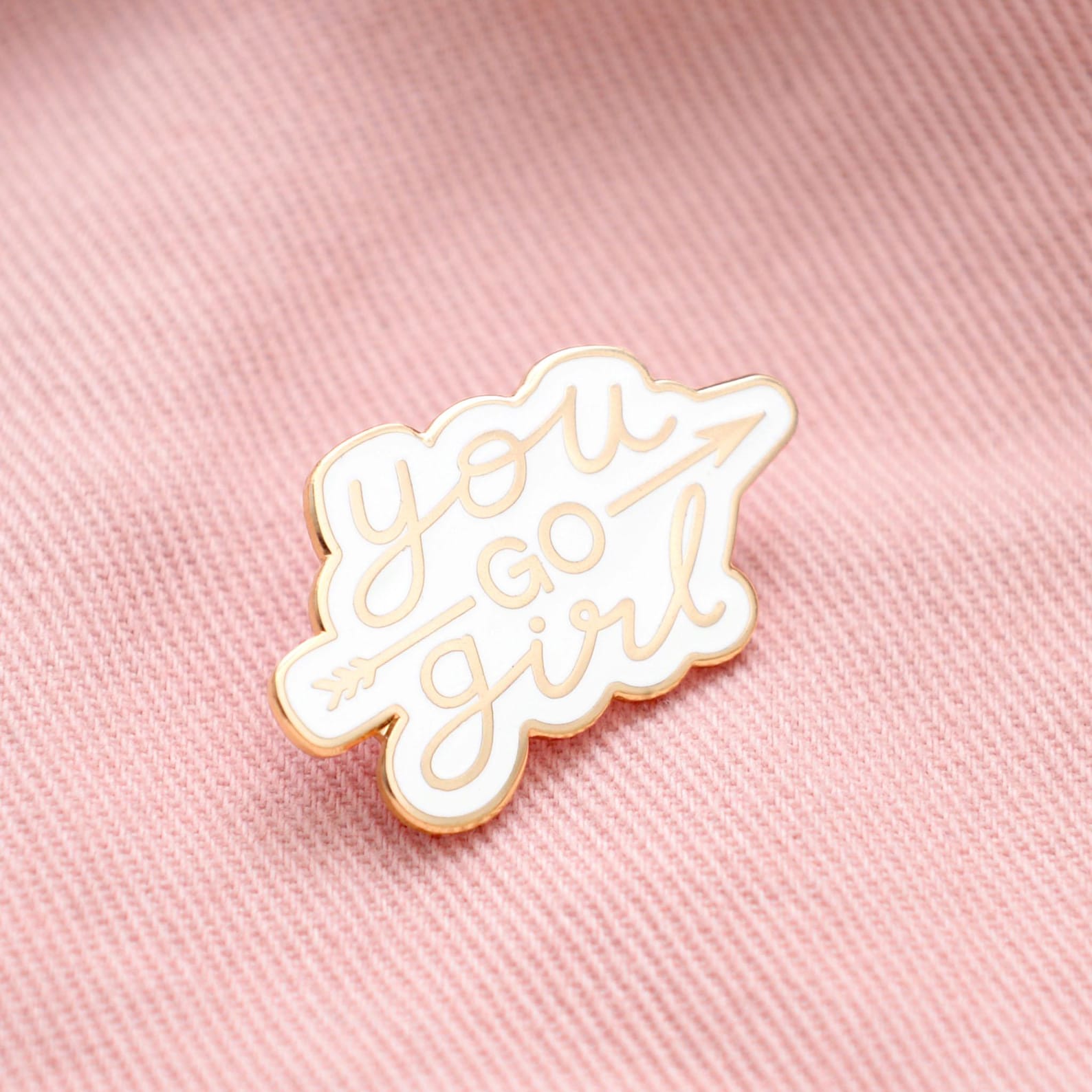 You Go Girl Hard Enamel Pin | Feminist Motivational Lapel Pin ...