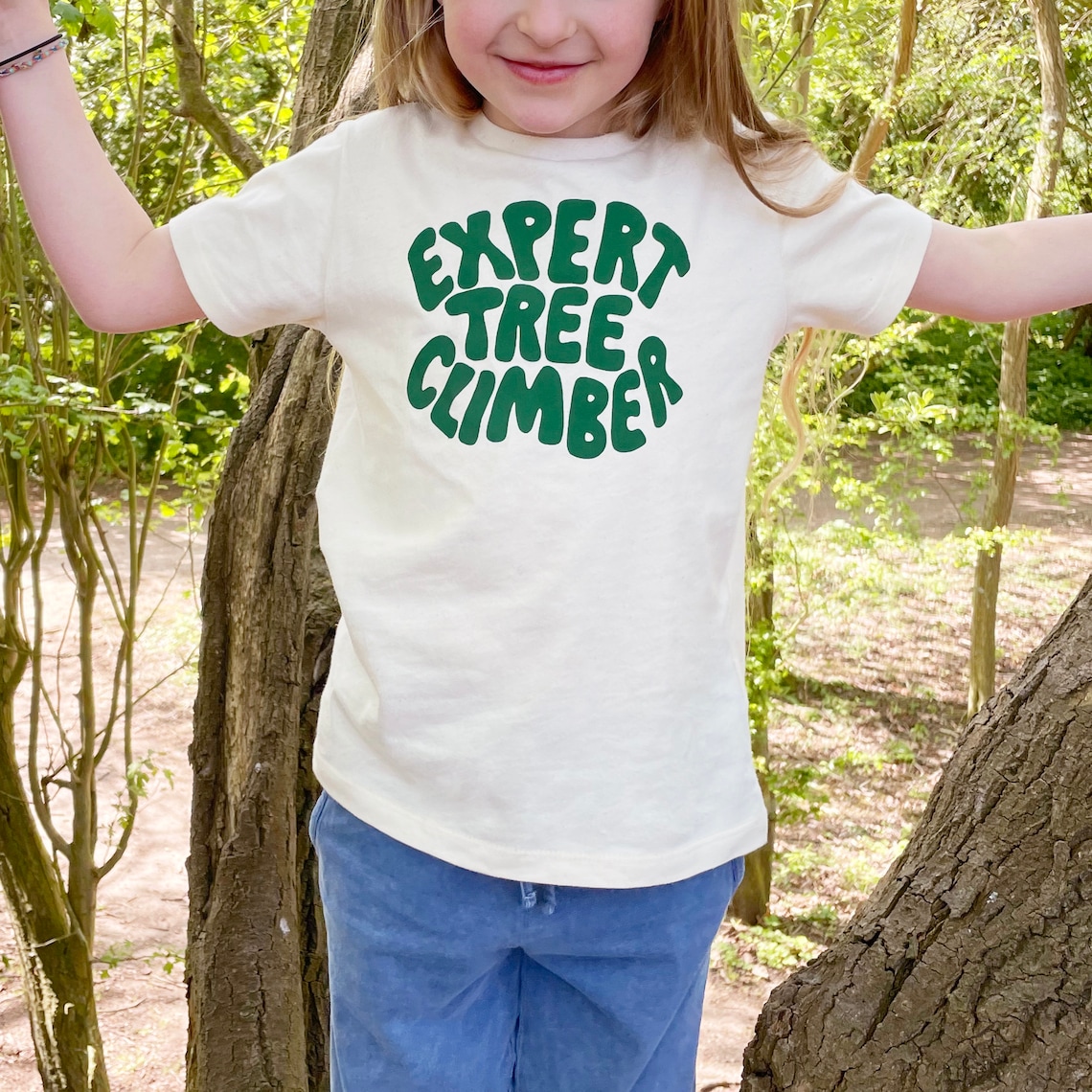 Expert Tree Climber Kids T-shirt Natural Fleck Funny | Etsy UK