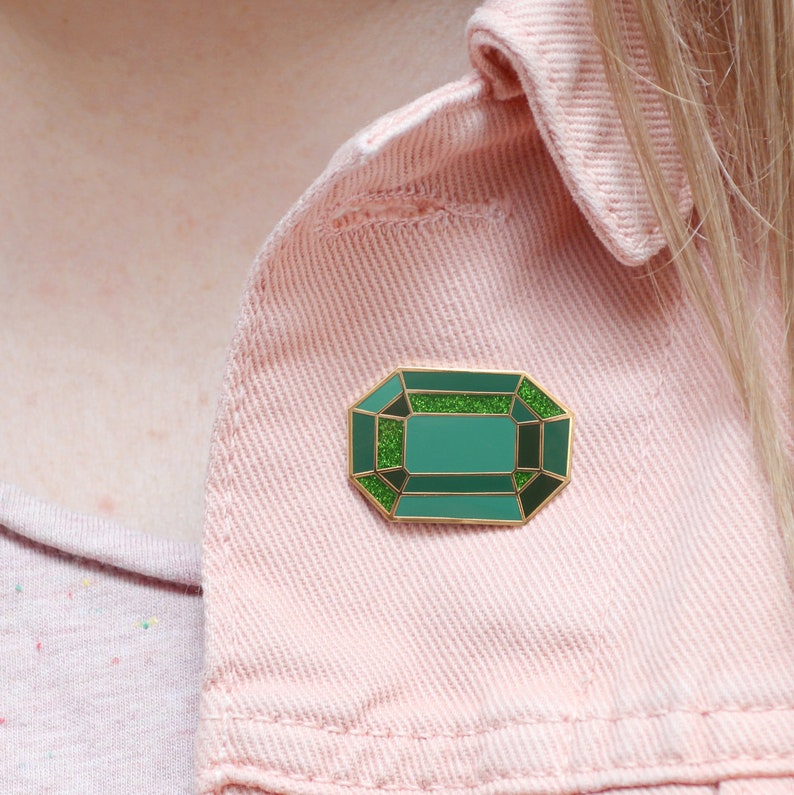 Emerald Birthstone Pin - May Birthday - Gemstone Pin - Hard Enamel Pin ...
