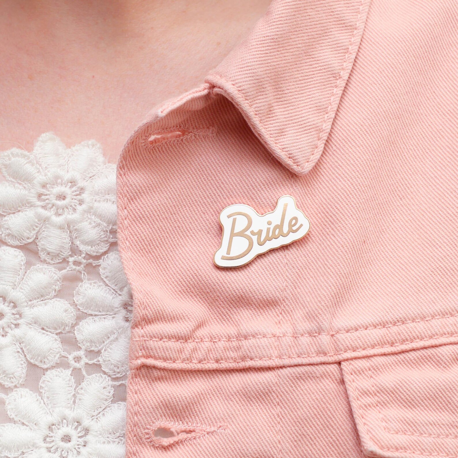 Bride Hard Enamel Pin | Gold Wedding Lapel Pin | Bridal Keepsake Gift ...