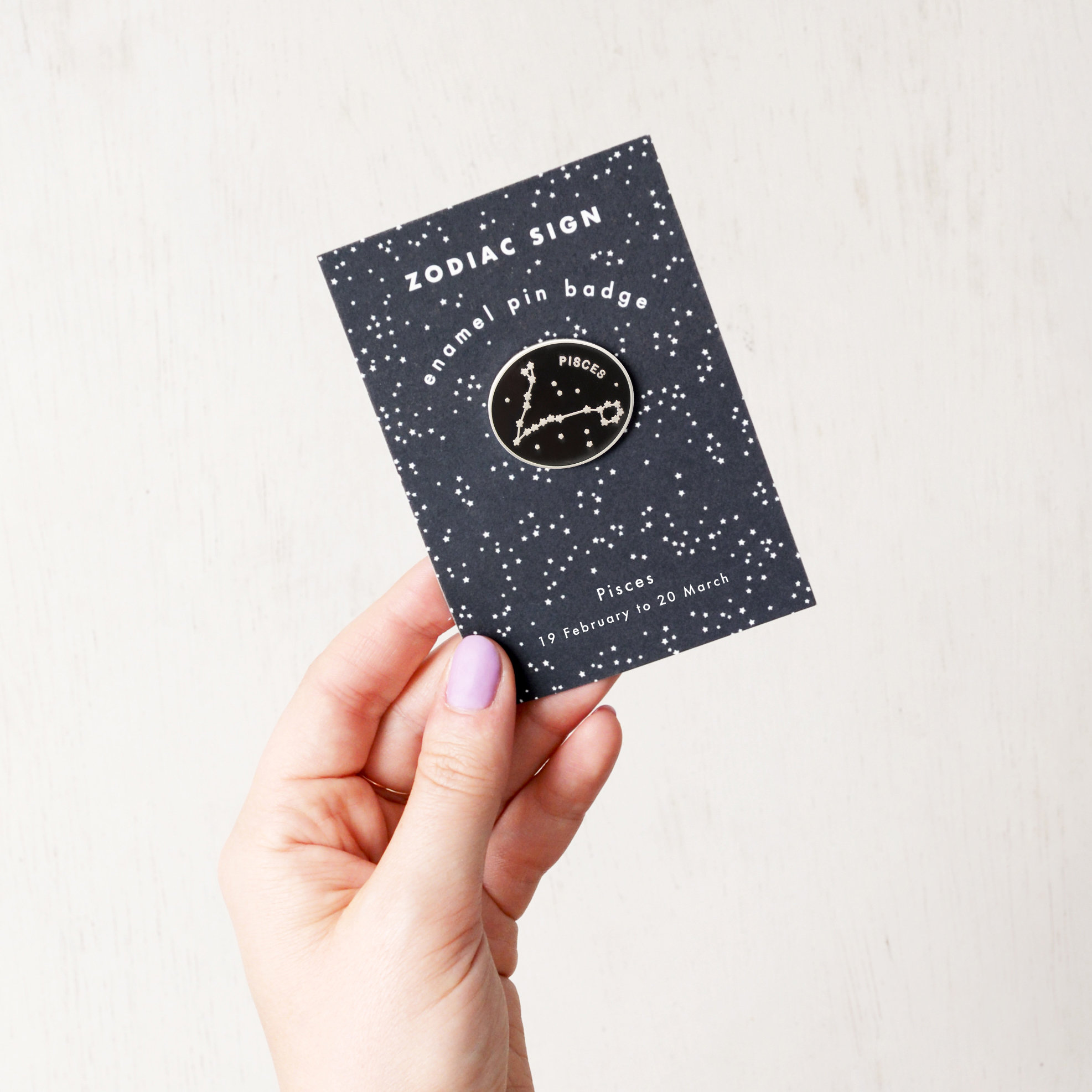 Pisces Zodiac Hard Enamel Pin | Constellation Star Sign Lapel Pin ...
