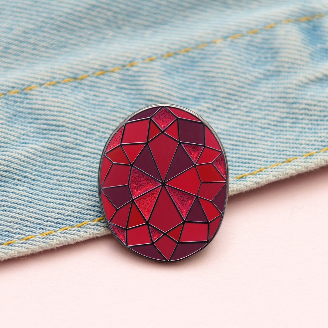 Garnet Birthstone Pin - January Birthday - Gemstone Pin - Hard Enamel ...