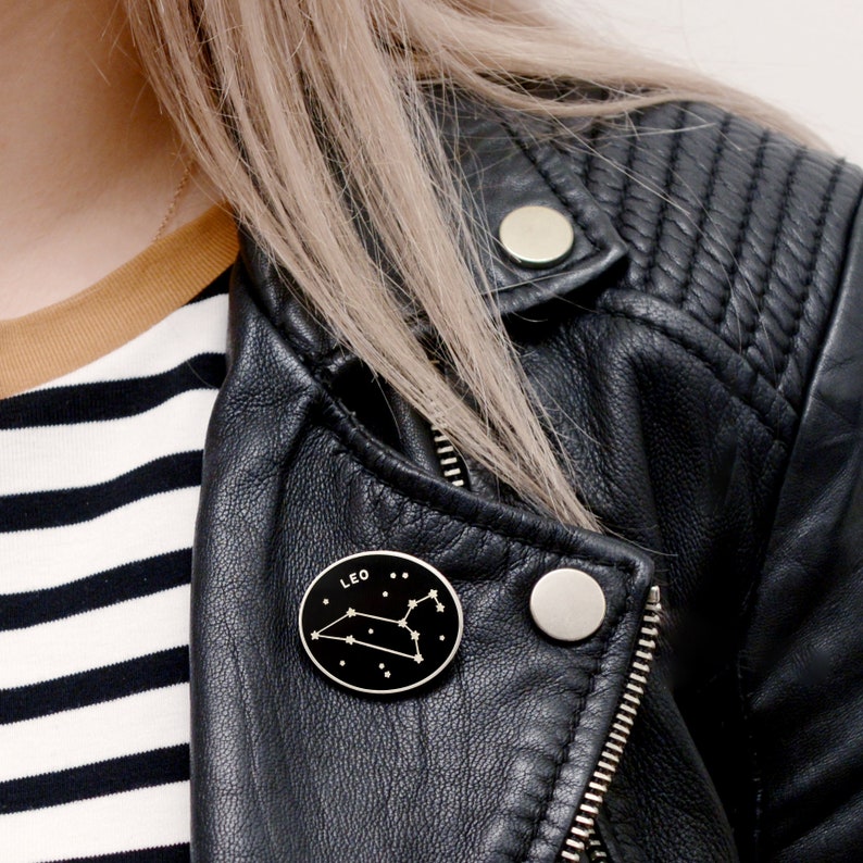 Leo Pin - Zodiac Pin - Constellation Enamel Pin - Hard Enamel Pin ...