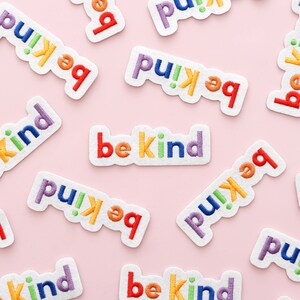 Be Kind Embroidered Patch - Embroidered Iron-on Patches - Rainbow Patch ...