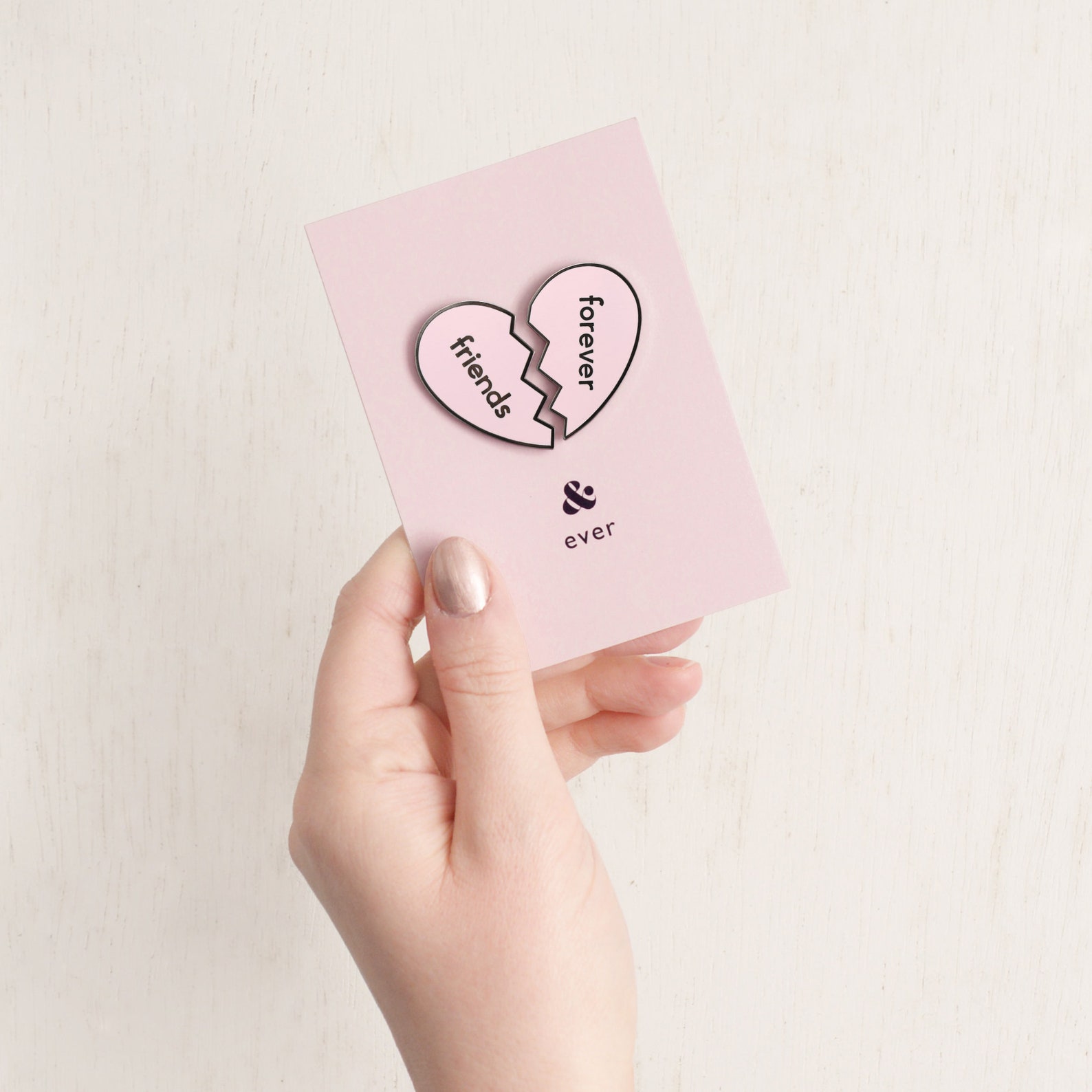 SALE Friends Forever Pin BFF Enamel Pin Heart Flair - Etsy