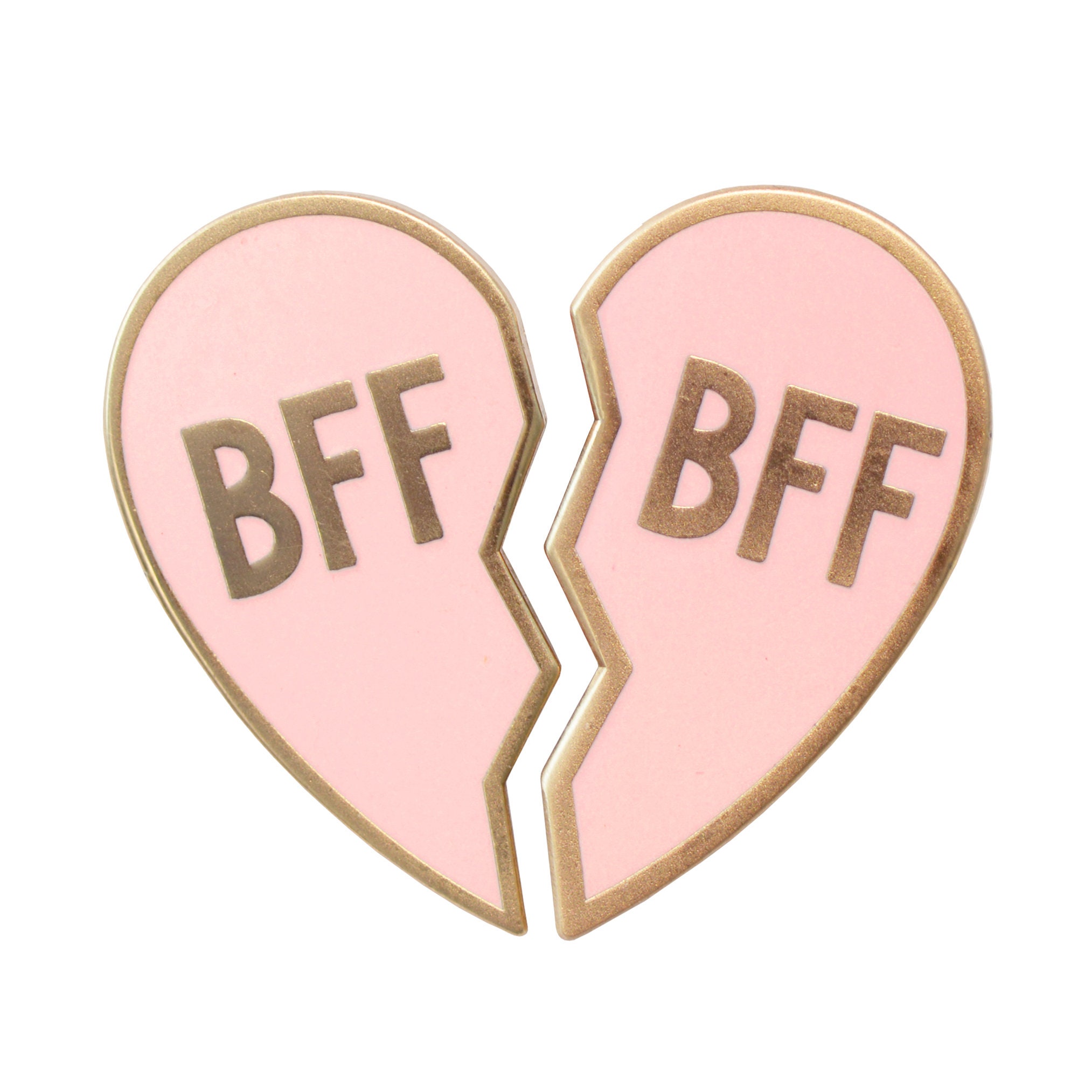 Bff Heart Enamel Pin Hard Enamel Friendship Lapel Pin Cute Pin