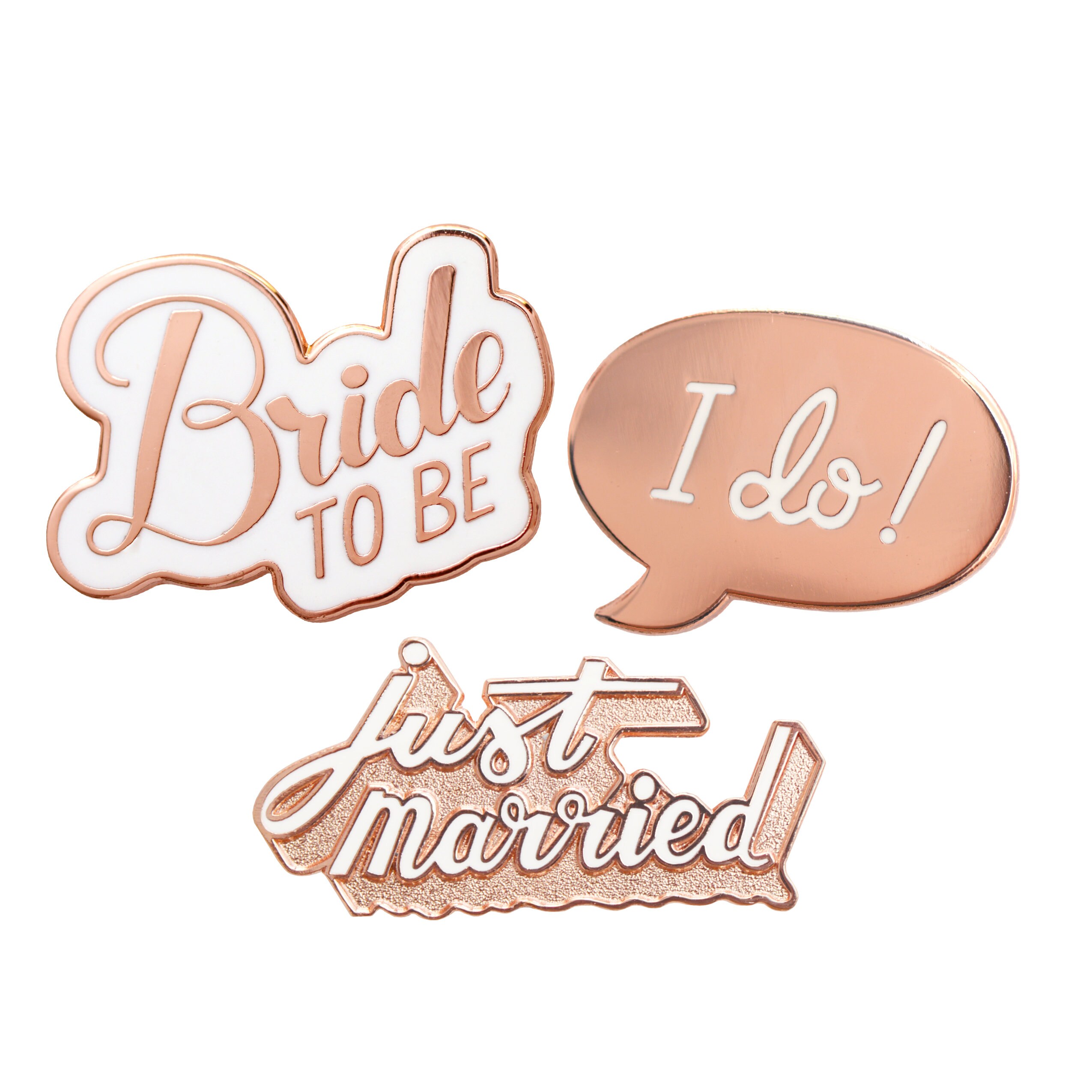 Set of 3 Wedding Enamel Pin Set Hen Party Badges - Etsy