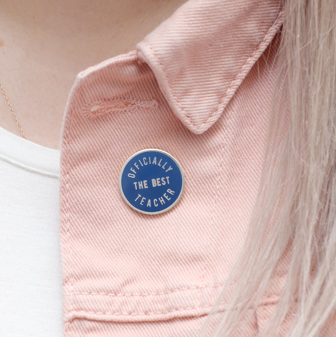 Officially the Best Teacher Pin Teacher Pin Gift for - Etsy UK