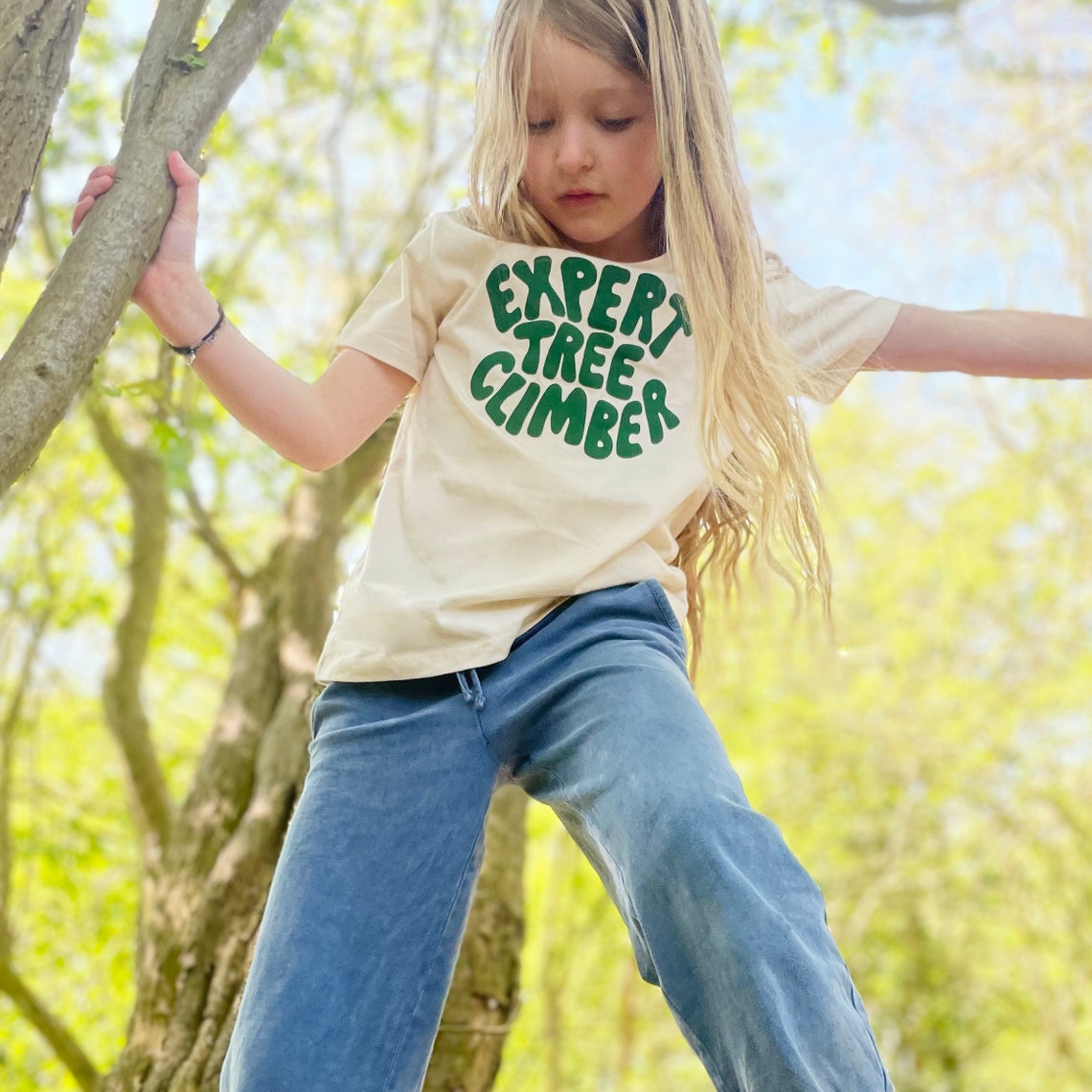 Expert Tree Climber Kids T-shirt Natural Fleck Funny | Etsy UK
