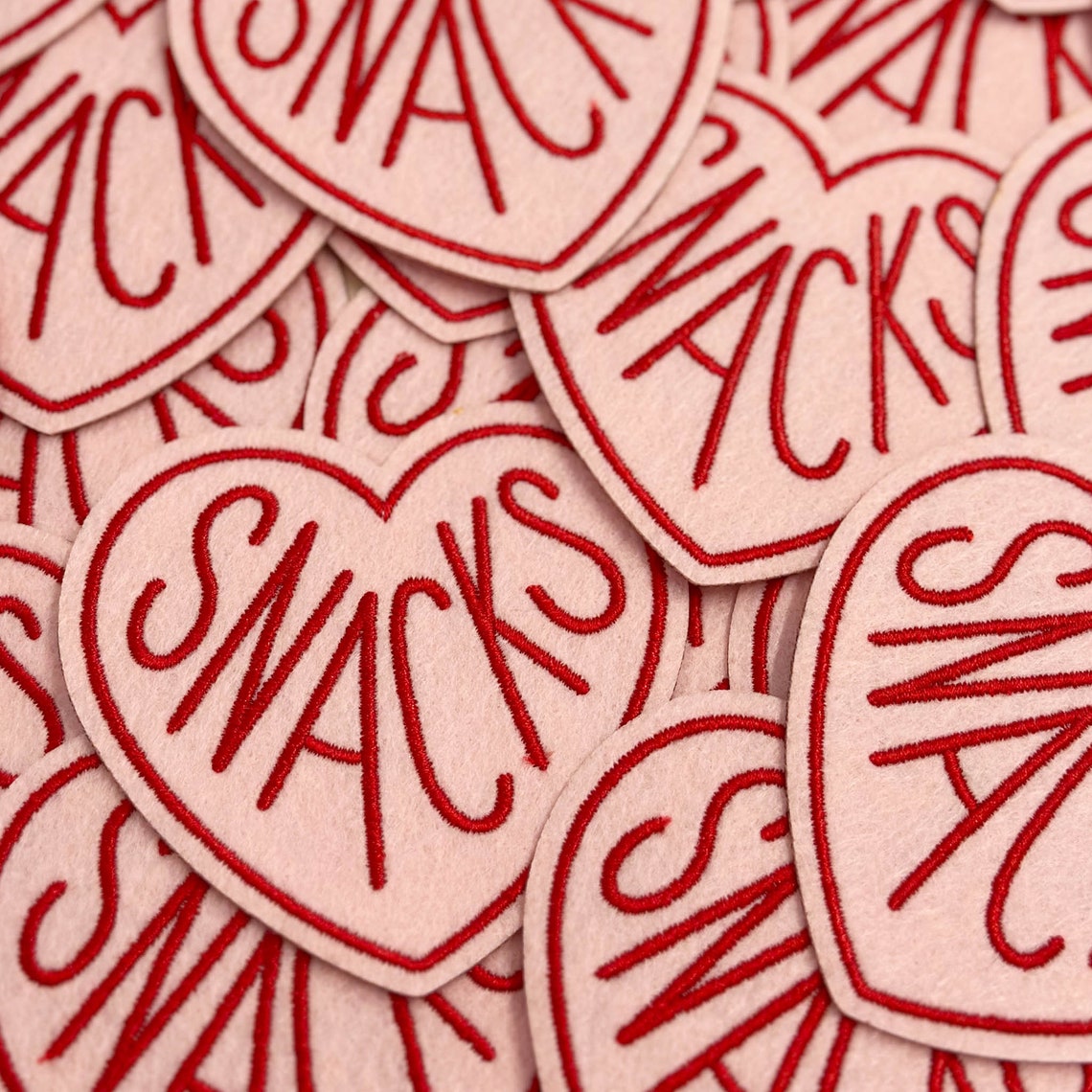 Snacks Embroidered Patch | Iron-on or Sew-on Patch | Fun Appliqué Badge ...