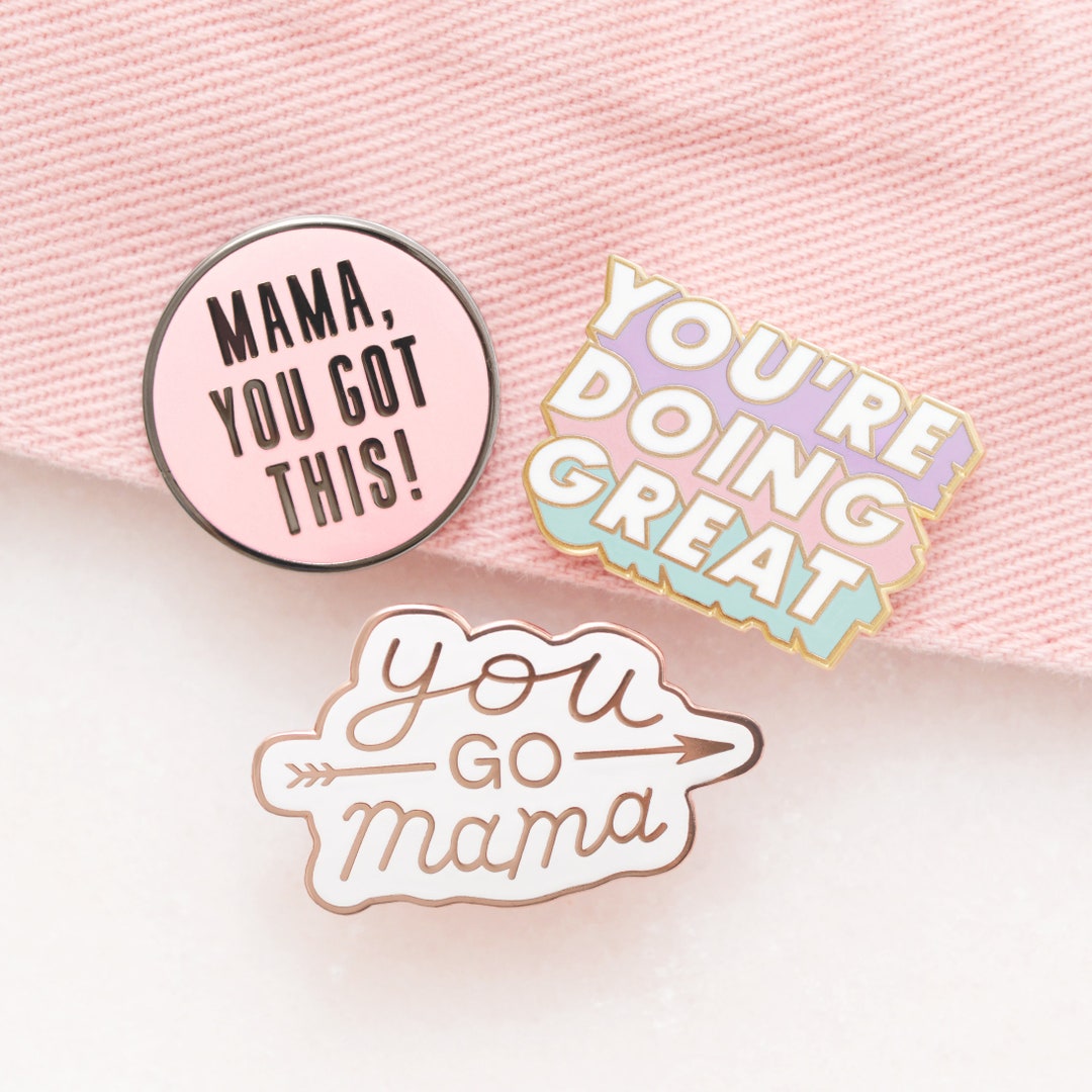 Set of 3 Lapel Pins Pins for Mums Fun Pin Badge New Mum Gift Hard ...