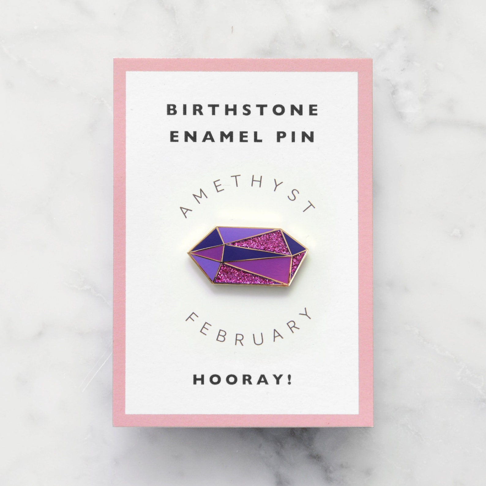 Amethyst Birthstone Hard Enamel Pin | February Birthday Gem Lapel Pin ...