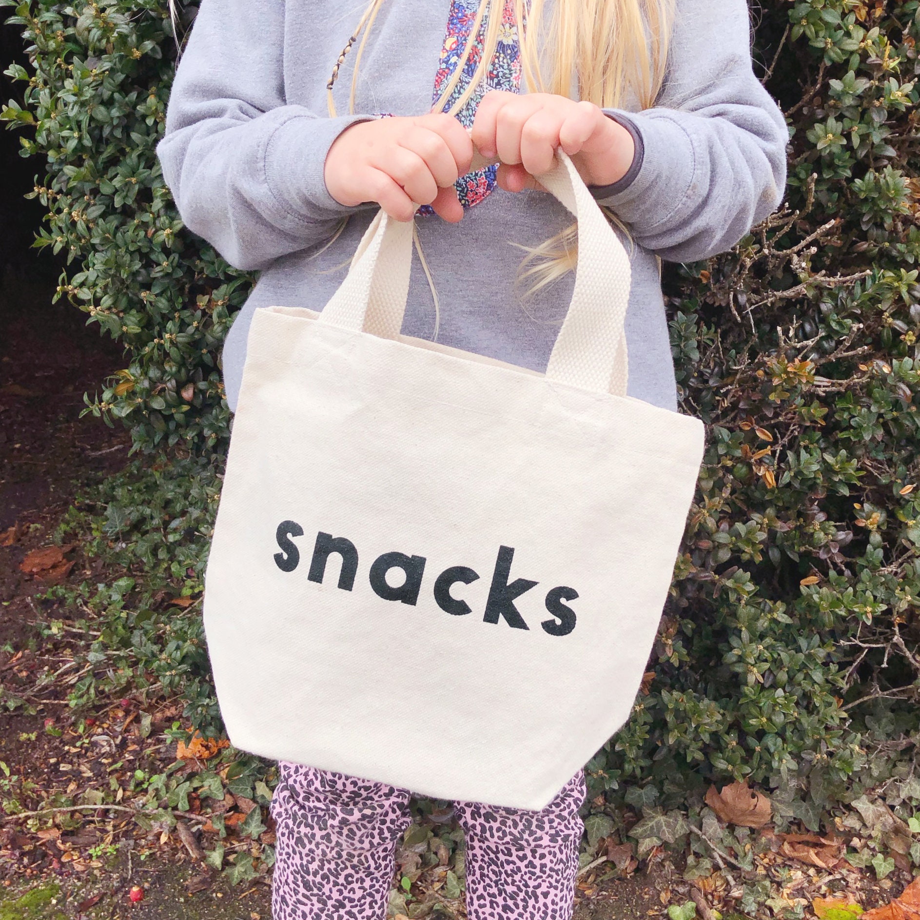 Kid's Snacks Bag Funny Kid's Tote Children's | Etsy