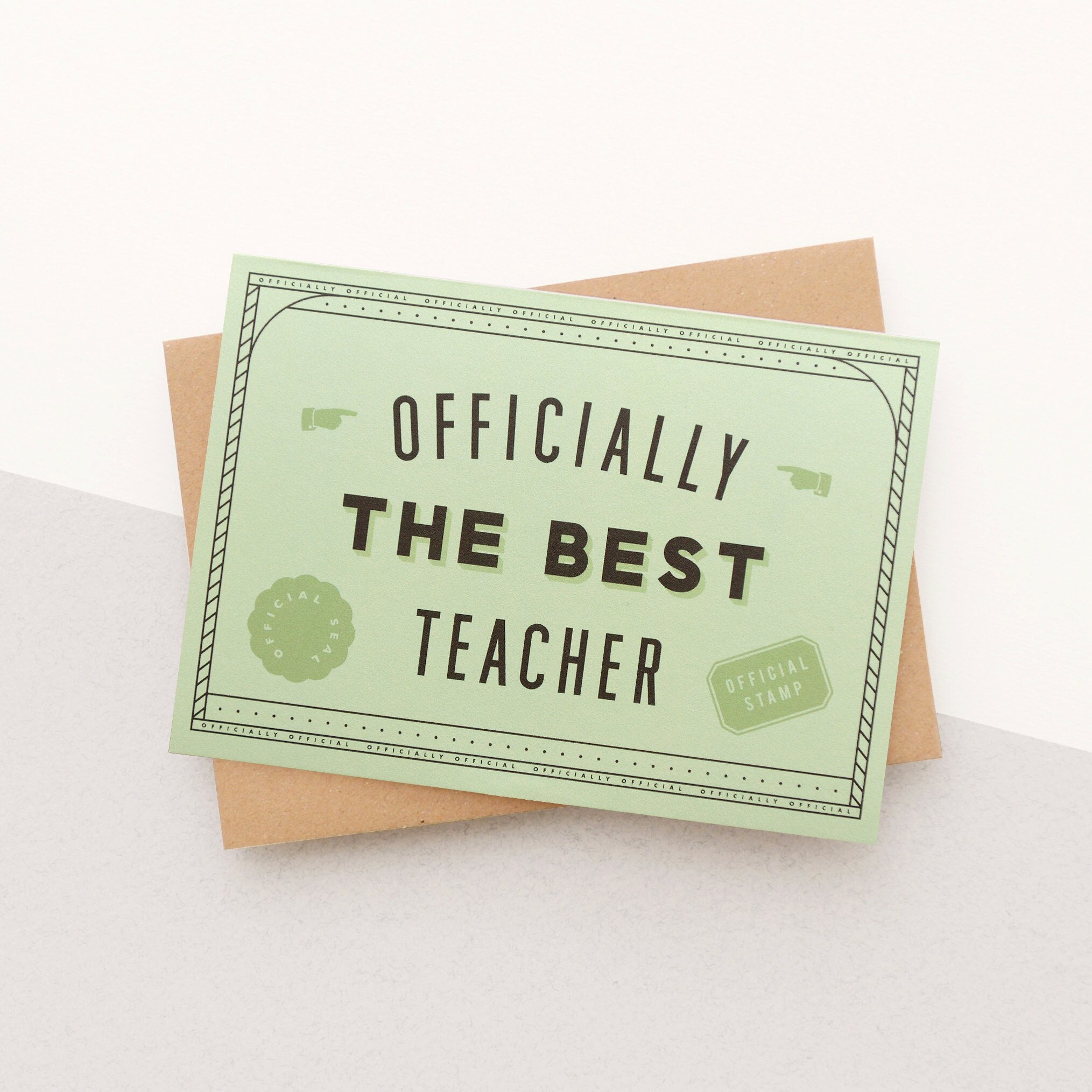 Officially the Best Teacher Greeting Card Card for Teacher | Etsy