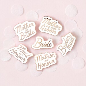 Mother of the Bride Hard Enamel Pin | Gold Wedding Lapel Pin | Hen ...
