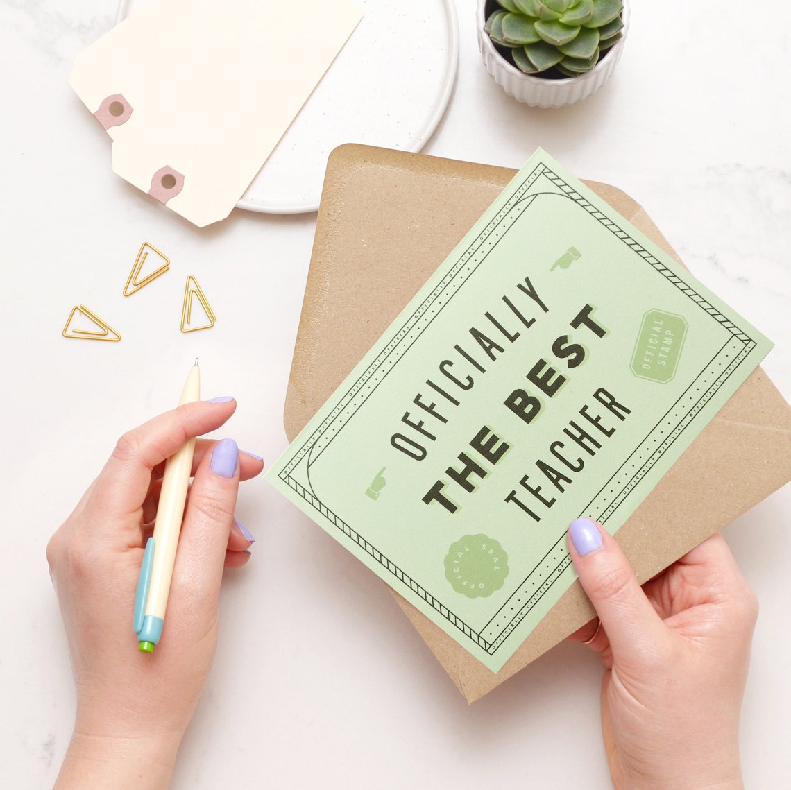 Officially the Best Teacher Greeting Card Card for Teacher - Etsy