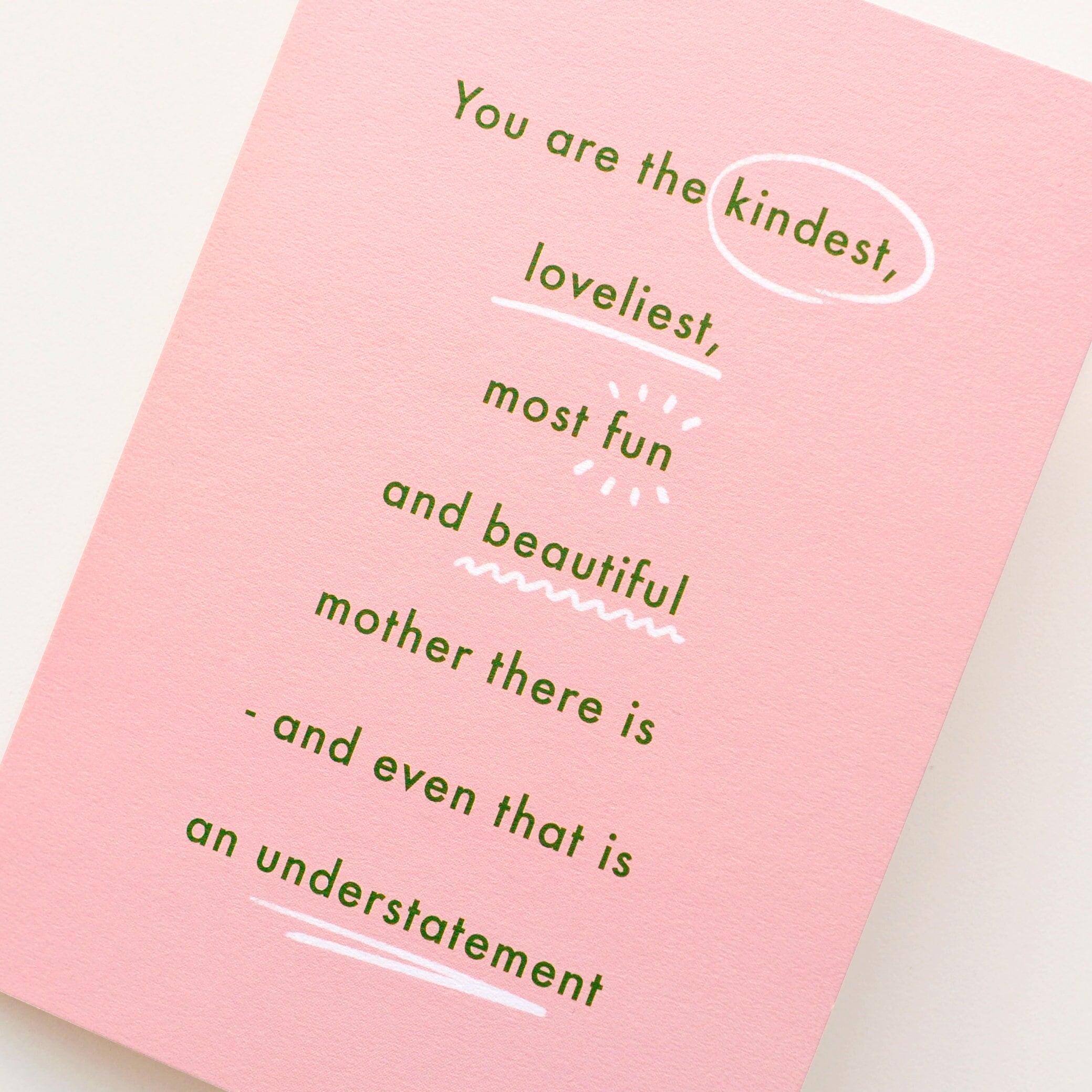 Kindest Mother Greeting Card Mother's Day Card Mum - Etsy