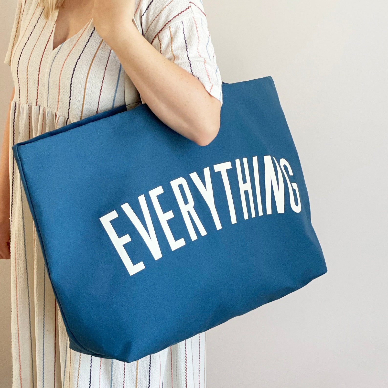 Extra Large Blue Canvas Tote Bag | Everything Really Big Bag ...