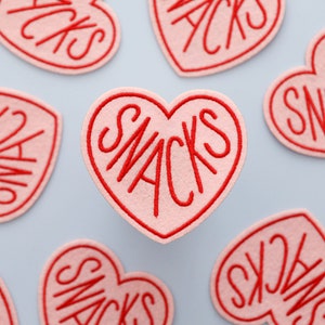Snacks Embroidered Patch | Iron-on or Sew-on Patch | Fun Appliqué Badge ...