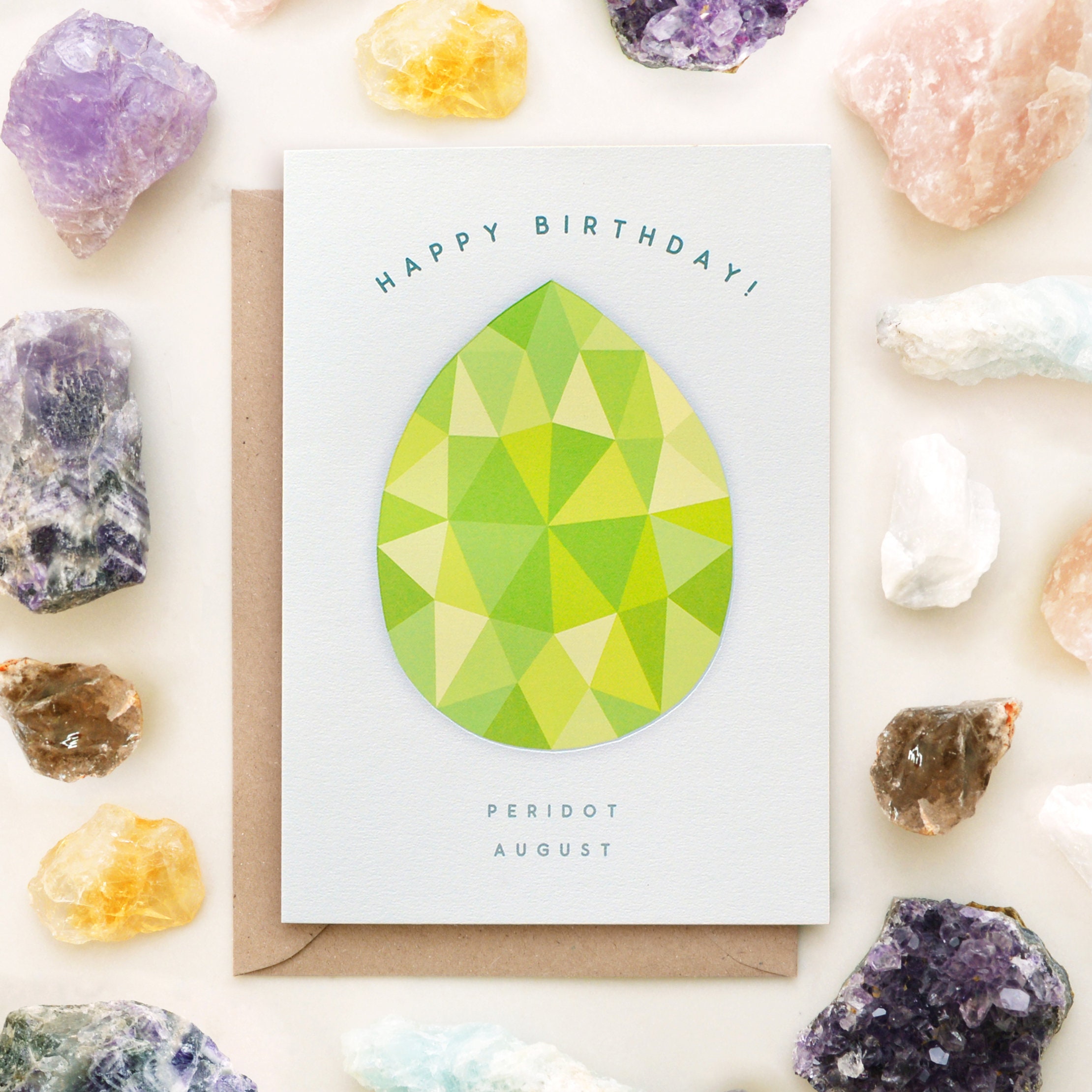 August Birthstone Birthday Card Peridot Birthday Card | Etsy