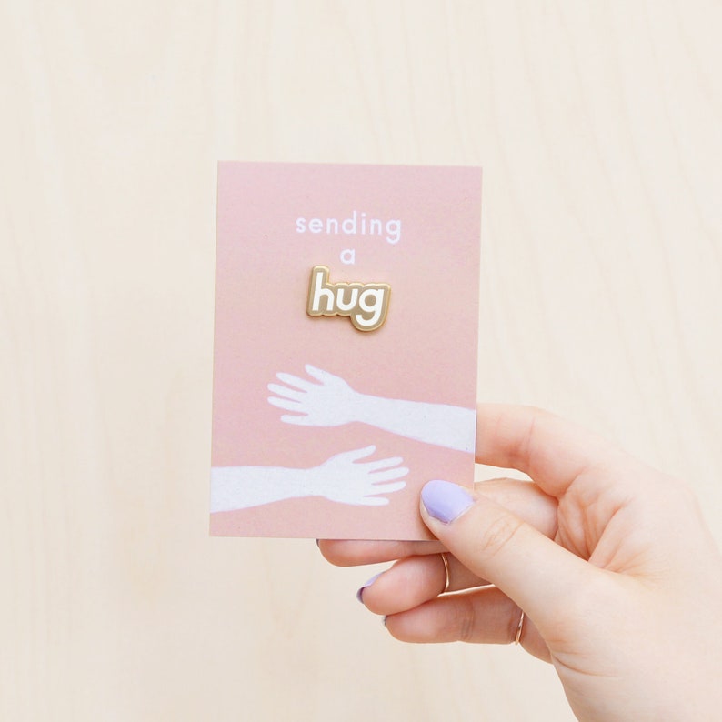 Hug Pin Badge | Sending a Hug Hard Enamel Pin | Pocket Hug Lapel Pin ...