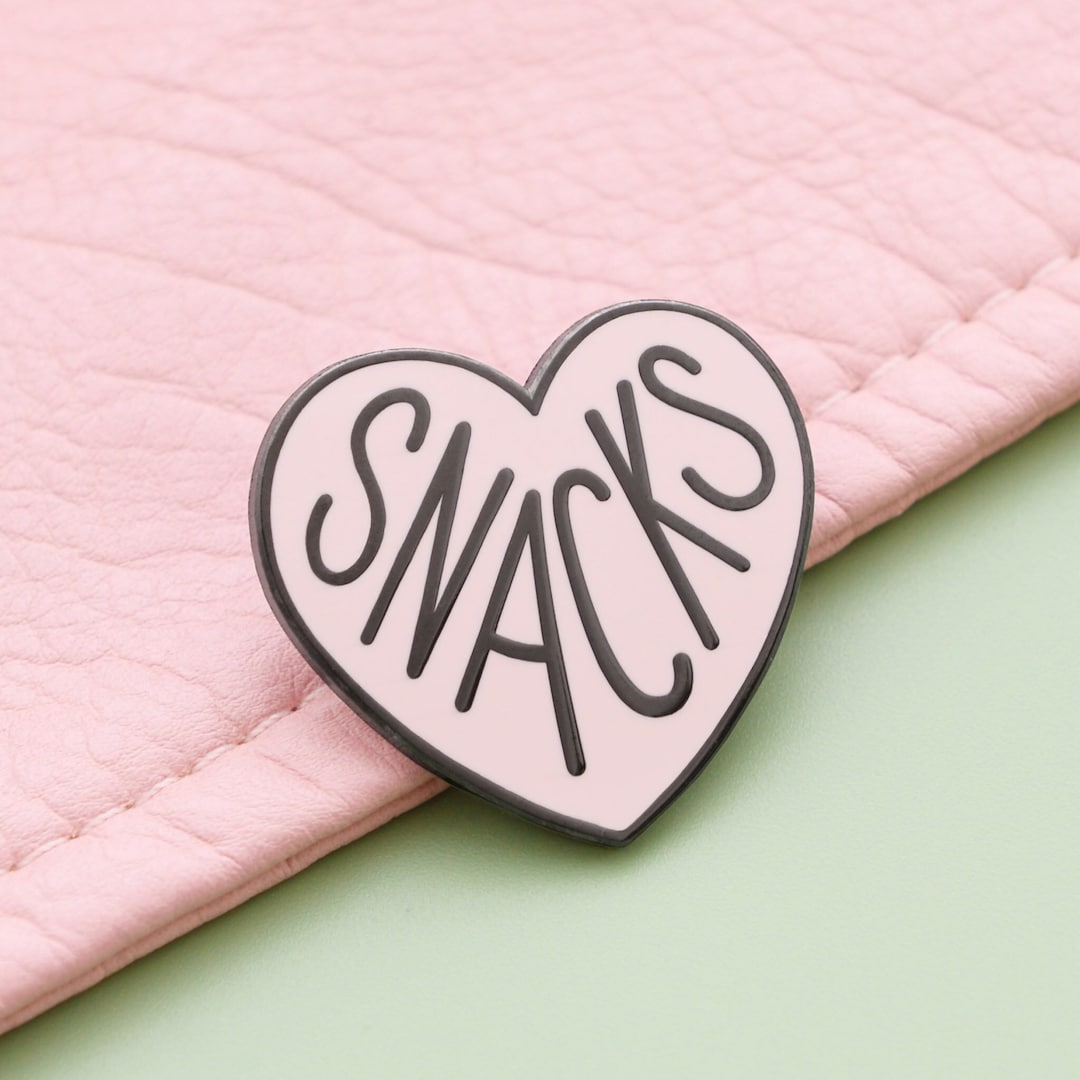 Heart Snacks Pin - Hard Enamel Pin - Gift for Travel - Flair - Brooch ...