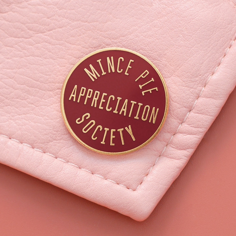 Mince Pie Appreciation Society Hard Enamel Pin | Christmas Lapel Pin ...