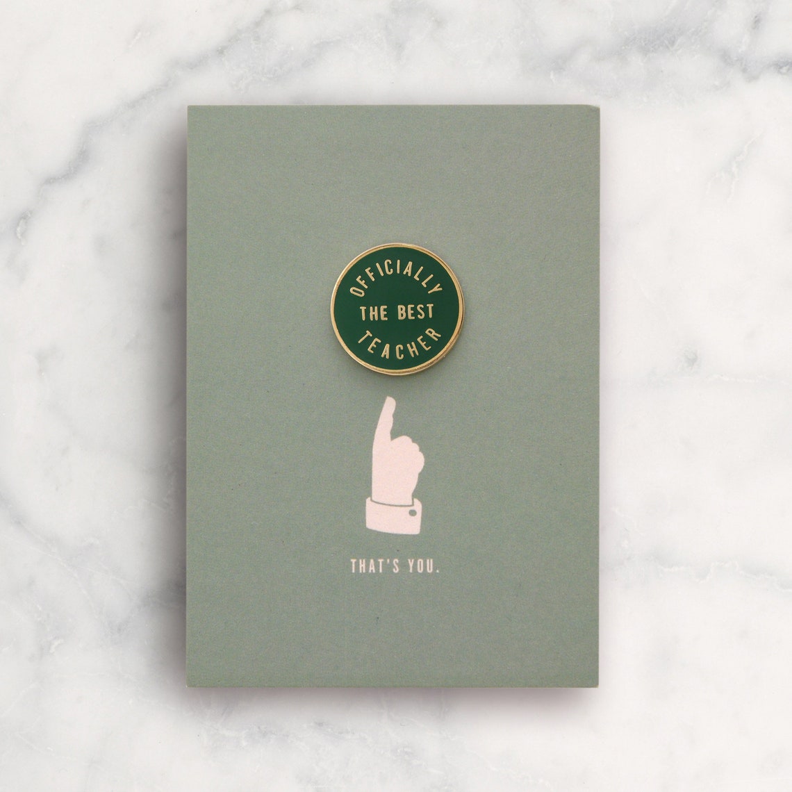Officially the Best Teacher Enamel Pin | Teacher Thank You Gift | Lapel ...