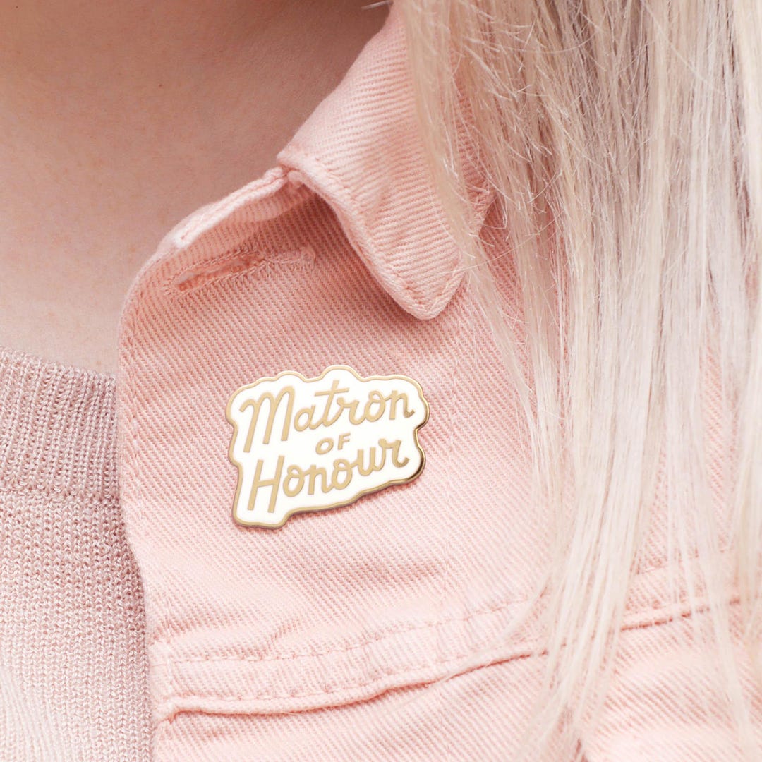 Matron of Honour Enamel Pin - Wedding Enamel Pin - Hen Party Badge ...