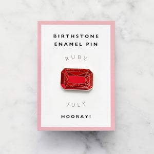 Ruby Birthstone Pin - July Birthday - Gemstone Pin - Hard Enamel Pin ...