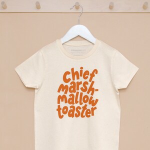 Chief Marshmallow Toaster Kids T-shirt - Natural Fleck - Funny Slogan T ...